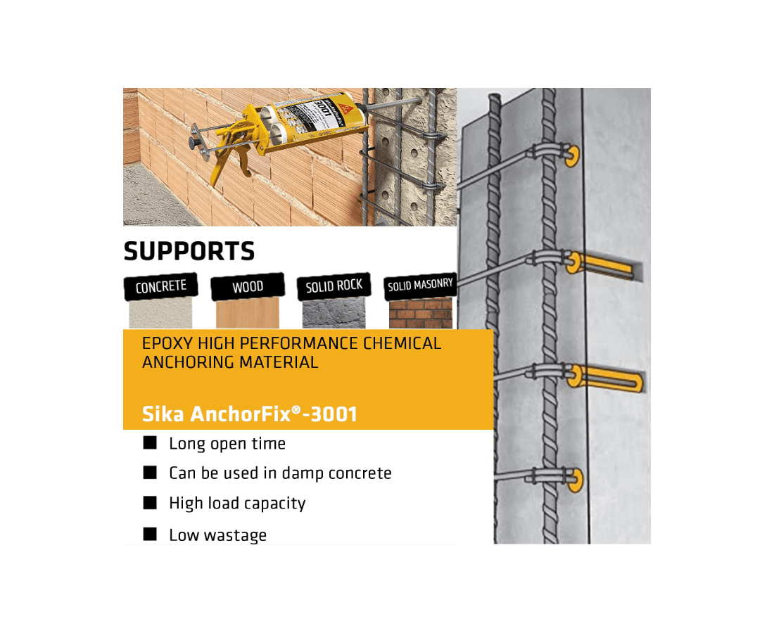 Sika Anchorfix-3001 - Steel Anchoring Epoxy Adhesive | MEP Global
